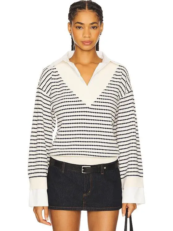 For Love & Lemons Regatta Stripe Knit Sweater - Cream