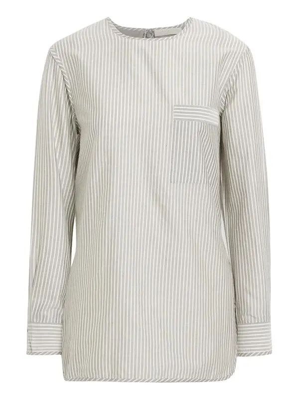 Ulla Johnson Sabine Striped Cotton And Silk-blend Tunic - Gray