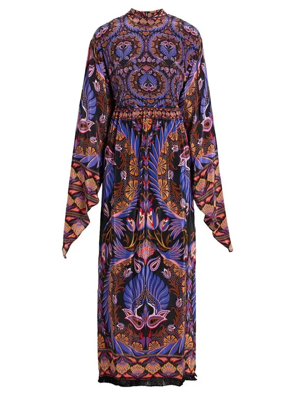Farm Rio Printed Crepe De Chine Maxi Dress - Purple