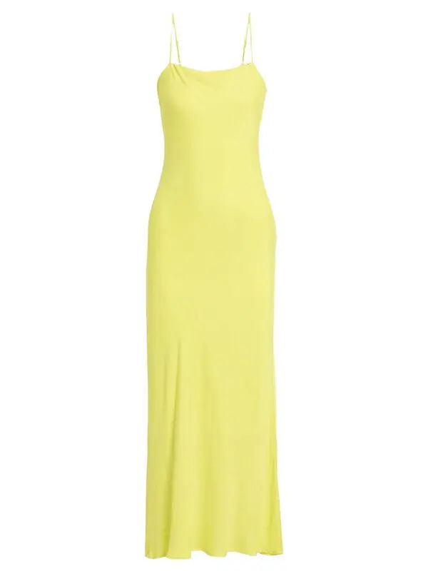 Farm Rio Crepe De Chine Maxi Slip Dress - Bright Yellow