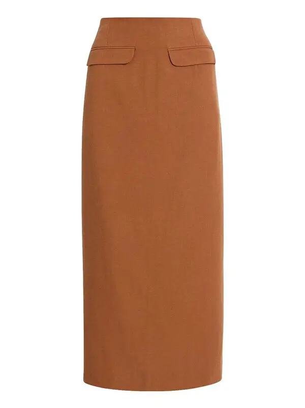 Farm Rio Cotton And Lyocell-blend Midi Skirt - Tan