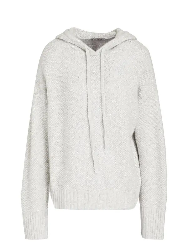 Autumn Cashmere Embellished Cashmere-blend Hoodie - Light Gray