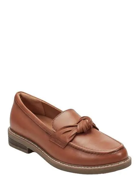 Earth Jade Knot Detail Loafer - Medium Brown