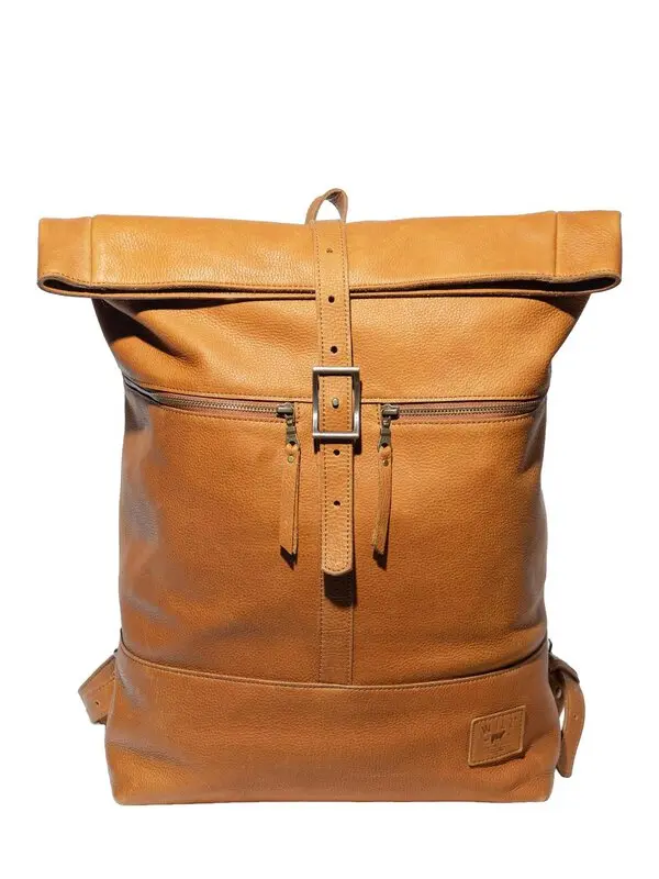Will Leather Goods Leather Roll Top Backpack - Tan