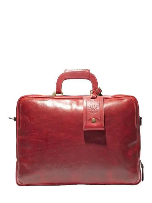 Will Leather Goods The Continental Leather Briefcase - Red