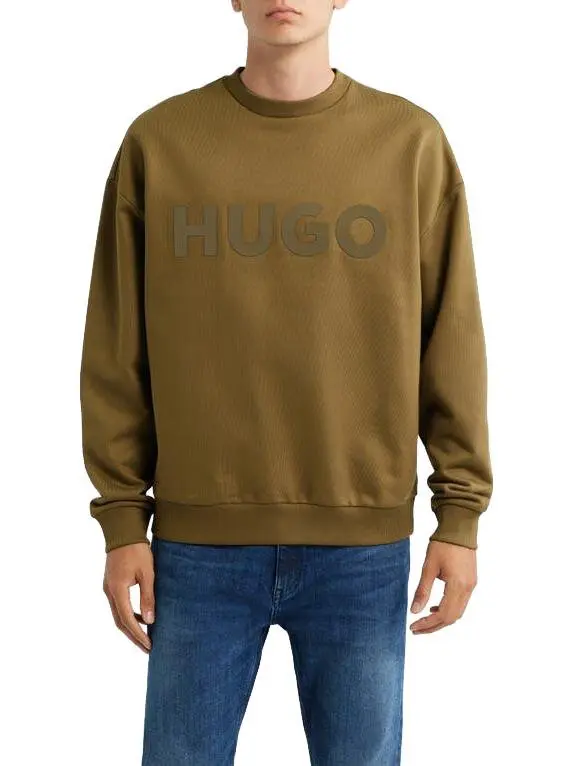 Hugo Boss Cotton French Terry Crewneck Sweatshirt - Open Green
