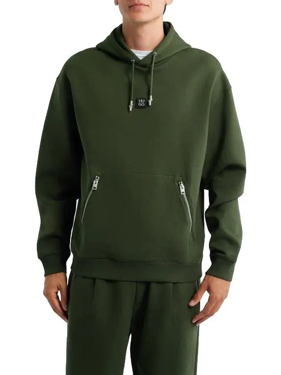 Hugo Boss Dargen Knit Pullover Hoodie - Dark Green