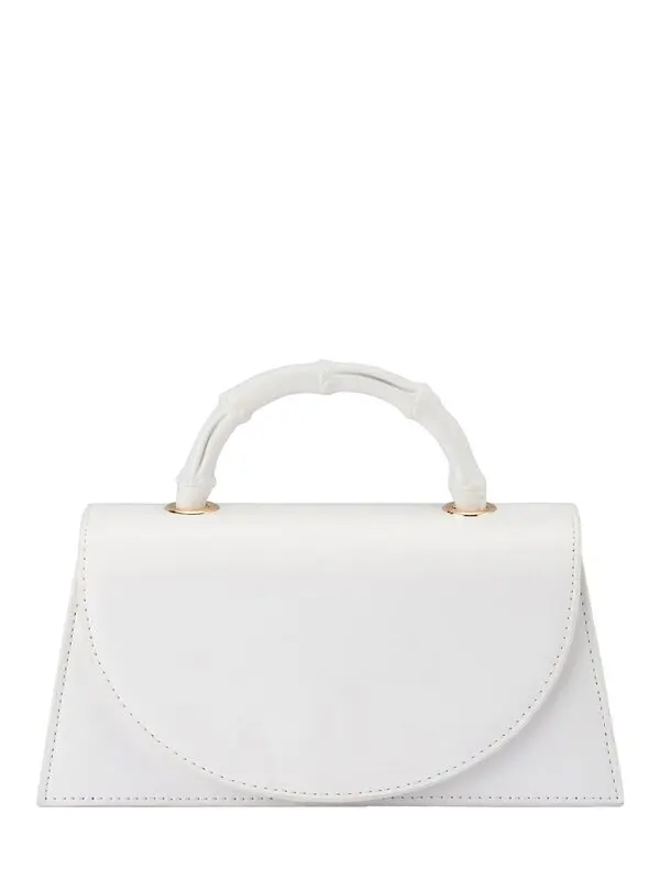OLGA BERG Faux Leather Top Handle Bag - White