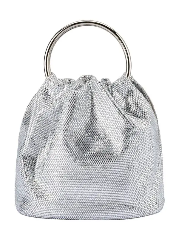 OLGA BERG Crystal Top Handle Clutch - Silver