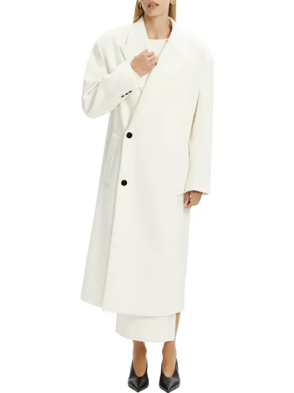 Bardot Oversized Longline Coat - Ivory