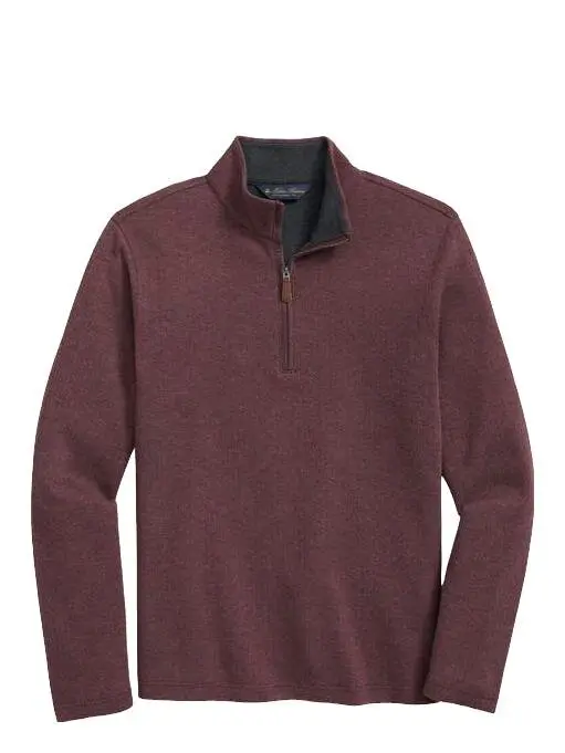 Brooks Brothers Herringbone Double Face Half Zip Pullover - Burgundy