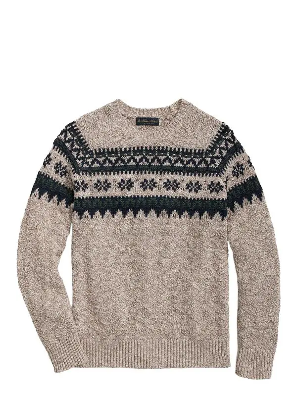 Brooks Brothers Fair Isle Cotton Crewneck Sweater - Cttragfi