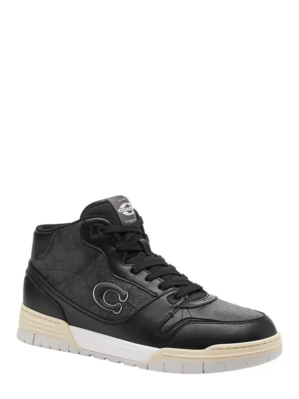COACH® Soho Mid Top Signature Sneakers - Charcoal/black