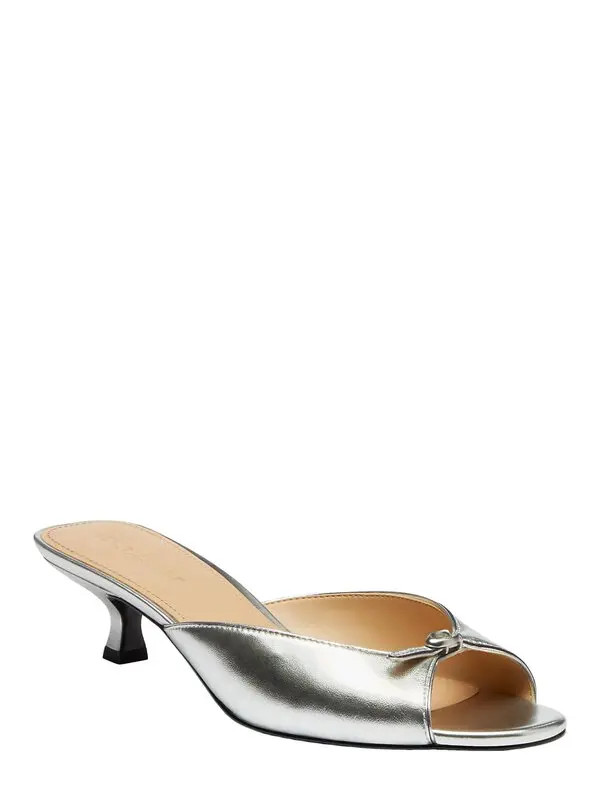 COACH Kitten Heel Sandal - Silver
