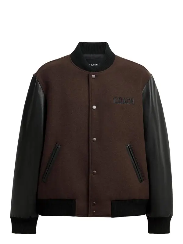 COACH Wool Varsity Jacket - Brown