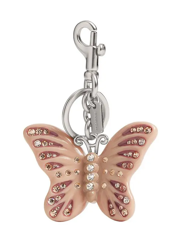 COACH® Butterfly Bag Charm - Silver/cream