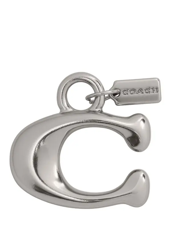 COACH Small Signature Shoe Charm - Silver