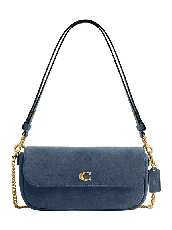 COACH® Brook Flap Chain Bag - Brass/light Denim
