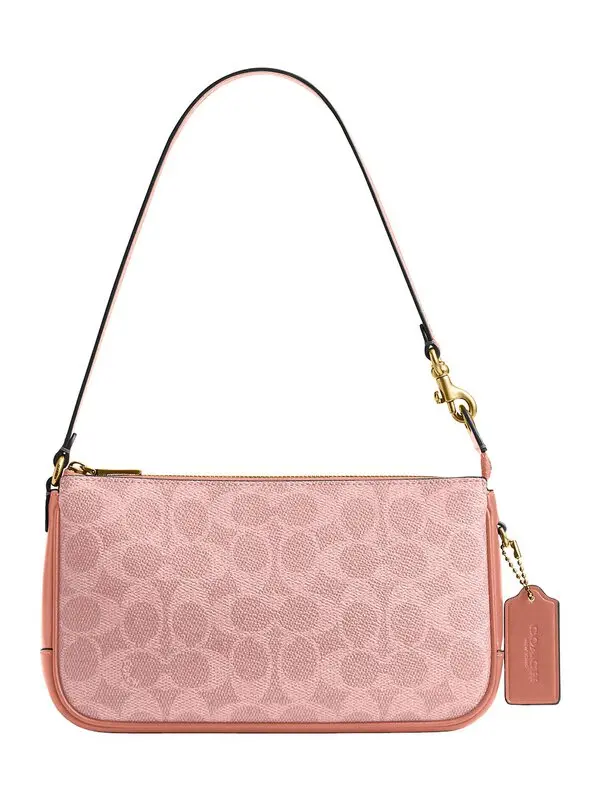 COACH Plaza Bag In Signature Canvas - Brass/melon Pink