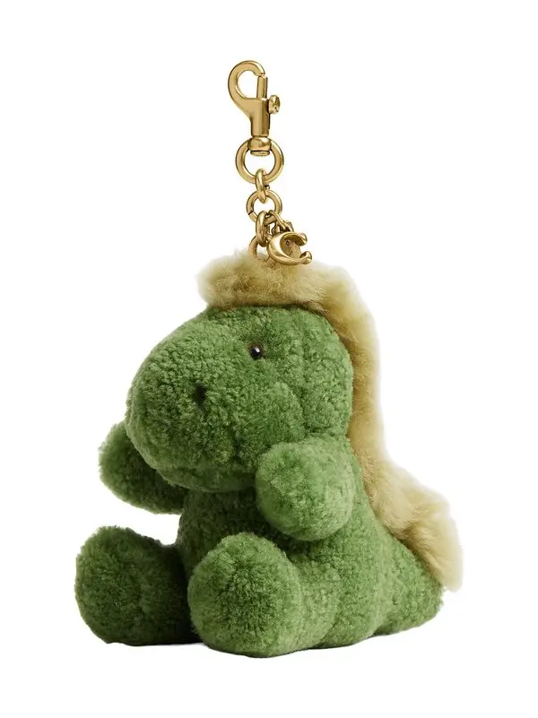 COACH Little Rexy Bag Charm In Shearling - Brass/multi