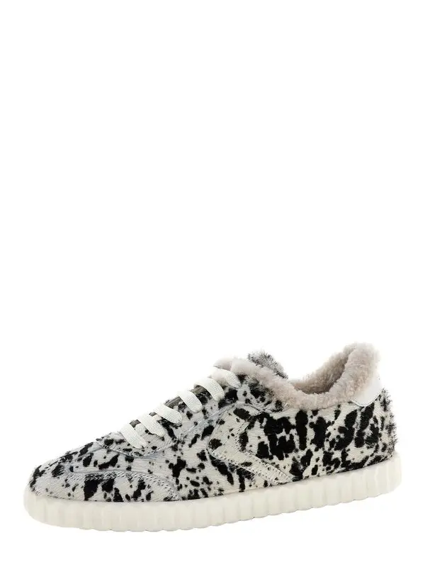 VOILE BLANCHE Ines Calf Hair Sneakers - Black White