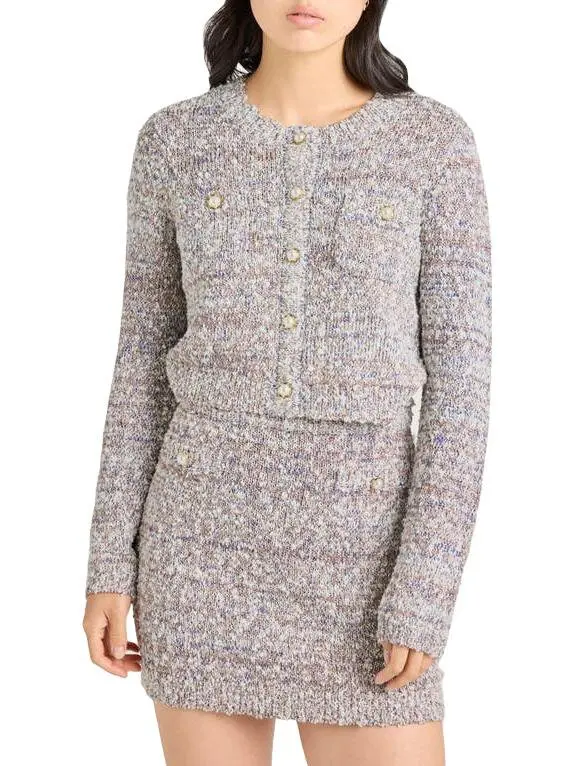 Cinq À Sept Kori Crop Cardigan - Mocha/iris Marl