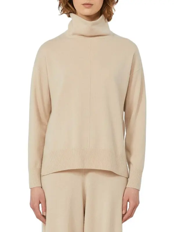 Max Mara Scrivia Wool & Cashmere Turtleneck Sweater - Beige