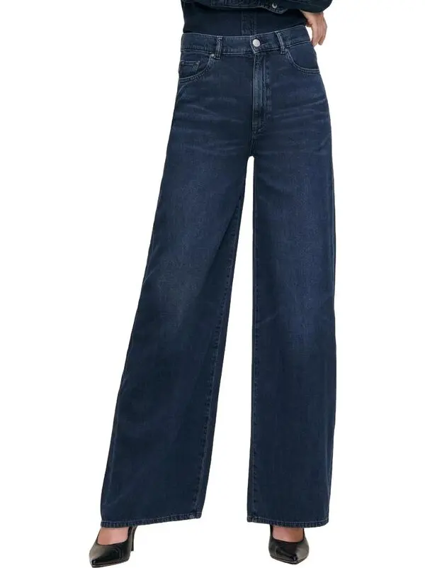 DL1961 Hepburn High-waist Wide-leg Jeans - Crater Lake