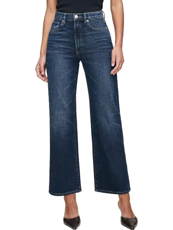 DL1961 Karmine Refined Wide Leg High Waist Jeans - Dark Sea