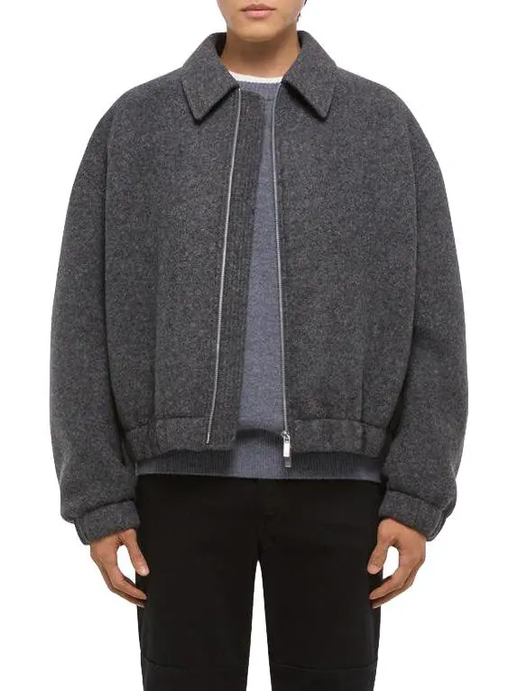 Helmut Lang Boiled Bomber - Grey Melange/black