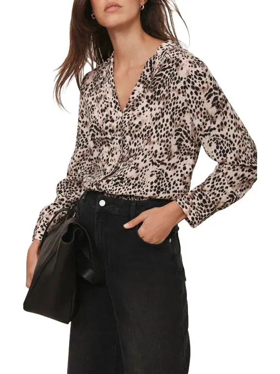 Mint Velvet Animal Print Long Sleeve Shirt - Brown