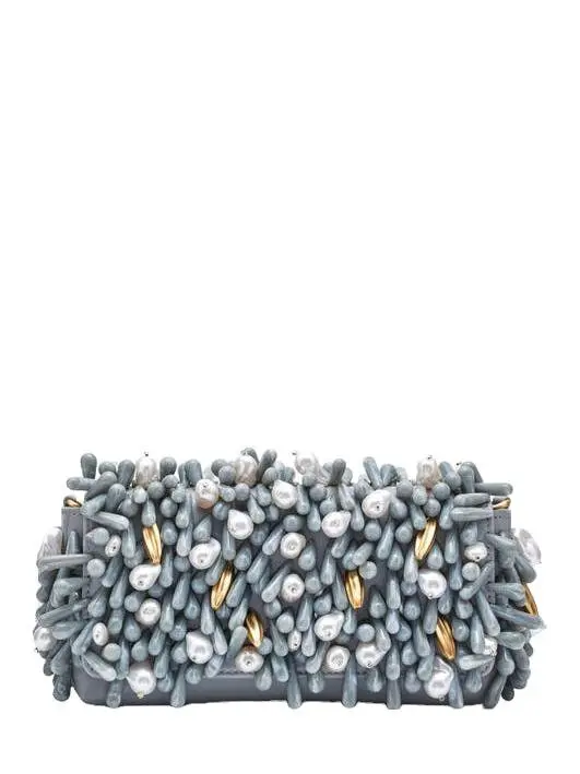 Cult Gaia Perla Beaded Clutch - Celadon Multi