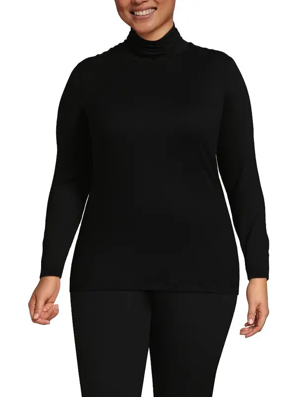 LANDS' END Thermaskin™ Heat Turtleneck Baselayer Top - Black