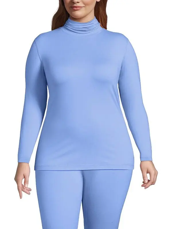 LANDS' END Thermaskin™ Heat Turtleneck Baselayer Top - Clear Blue Sky
