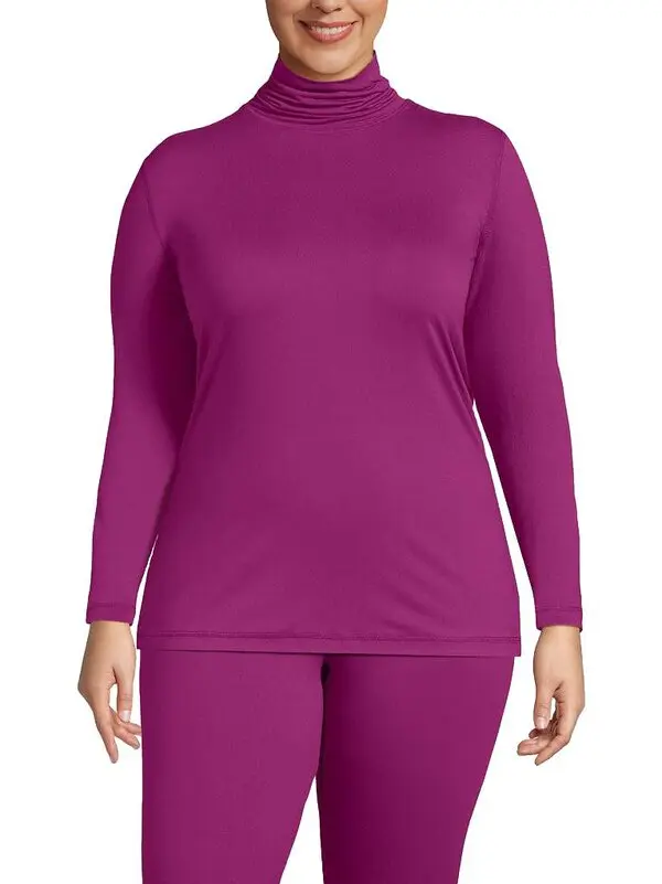 LANDS' END Thermaskin™ Heat Turtleneck Baselayer Top - Light Raspberry Sorbet