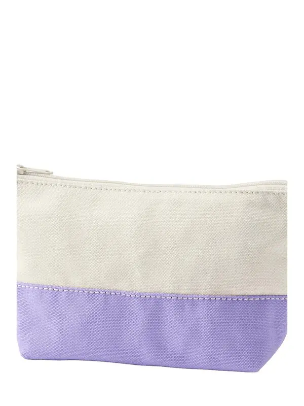 LANDS' END Canvas Pouch - Natural/lavender Cloud