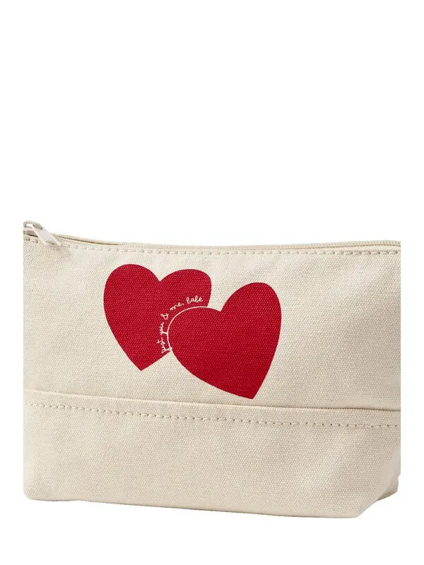 LANDS' END Canvas Pouch - You And Me Hearts/red