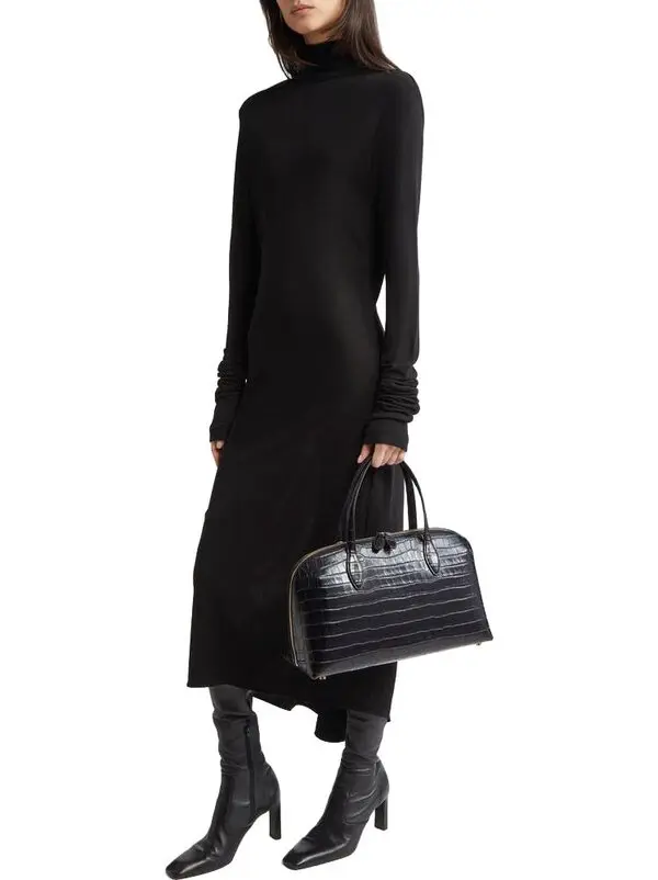 TOTÊME Cocoon Long Sleeve Cape Dress - Black