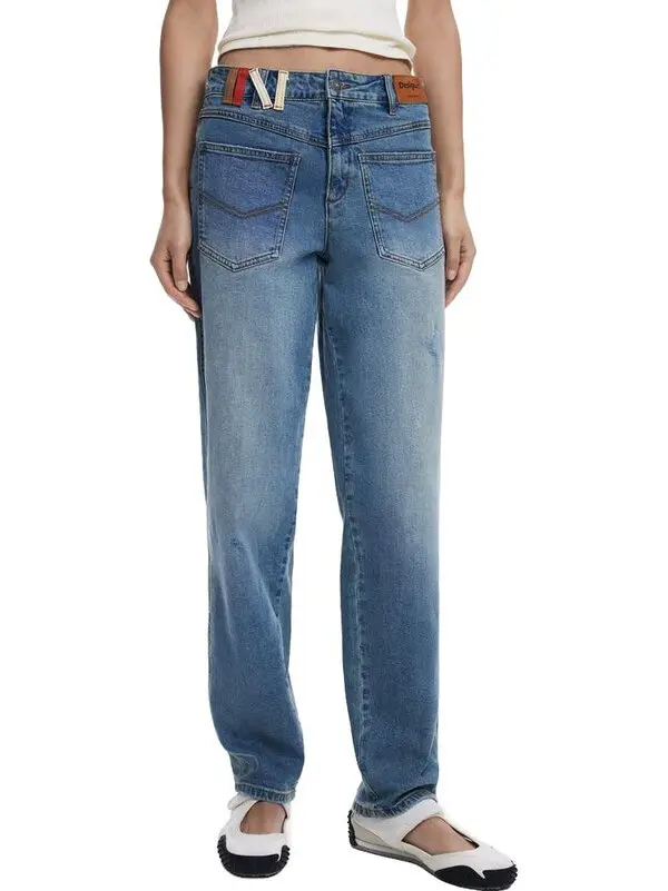 Desigual Barrel Leg Jeans - Medium Blue