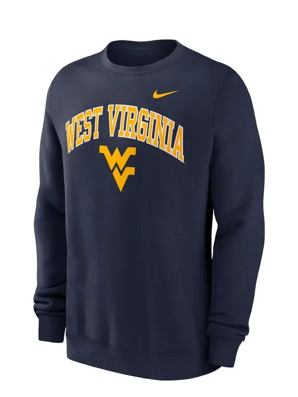 Nike West Virginia Arch College Pullover Crew - Blue