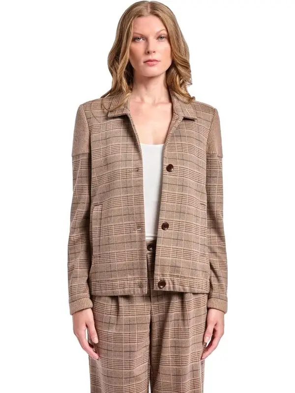 CAPSULE 131 Essential Glen Plaid Jacket - Brown