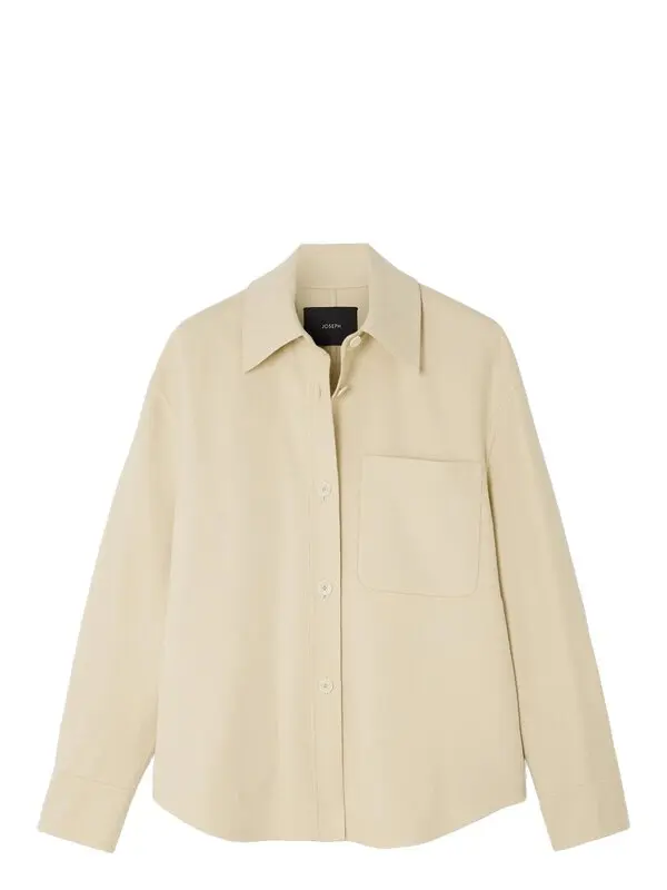 JOSEPH Jelia Wool And Silk-blend Felt Shirt - Neutrals