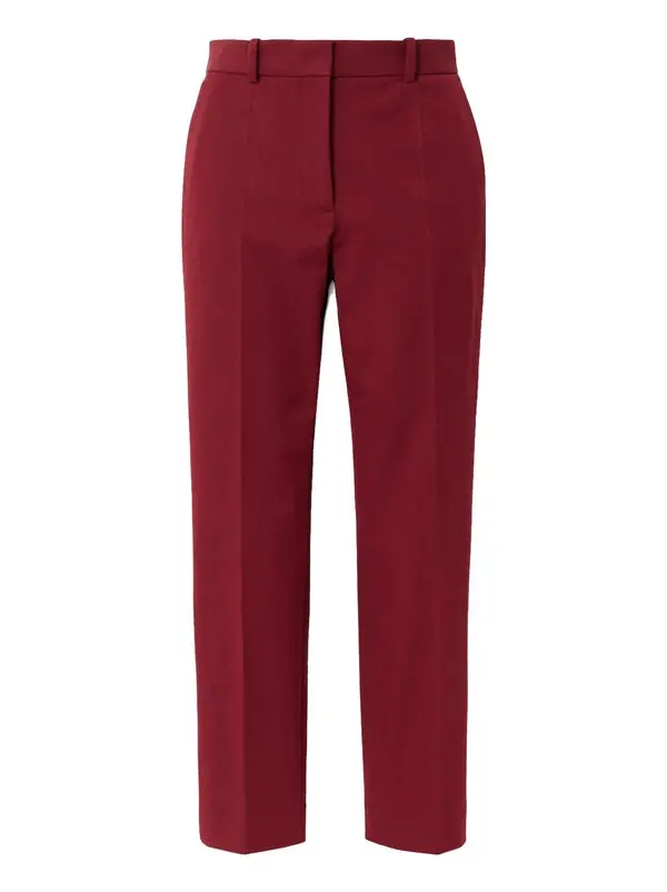 JOSEPH Coleman Cropped Straight-leg Pants - Red