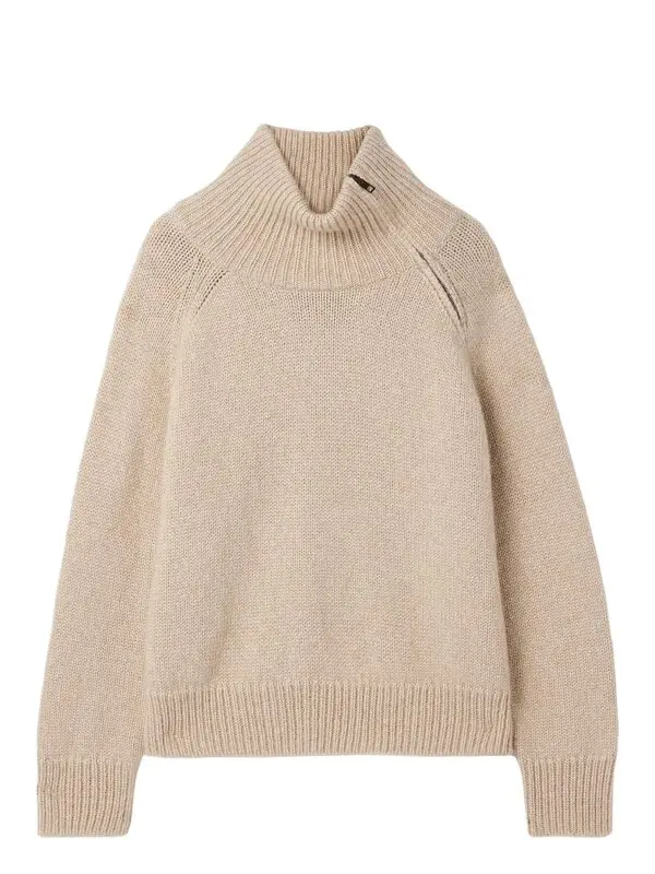 NILI LOTAN Raelynn Cashmere Turtleneck Sweater - Cream