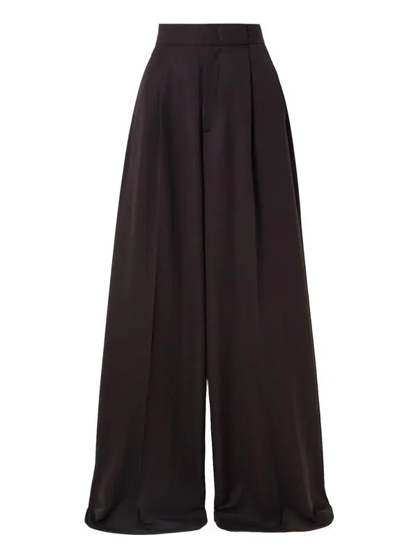 Sasuphi Bogart Pleated Wide-leg Wool Pants - Brown