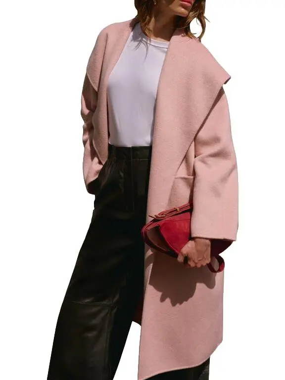 Mint Velvet Wool-blend Hand-finished Coat - Light Pink