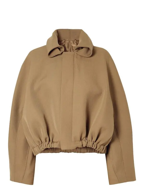 Victoria Beckham Oversized Wool-drill Jacket - Brown