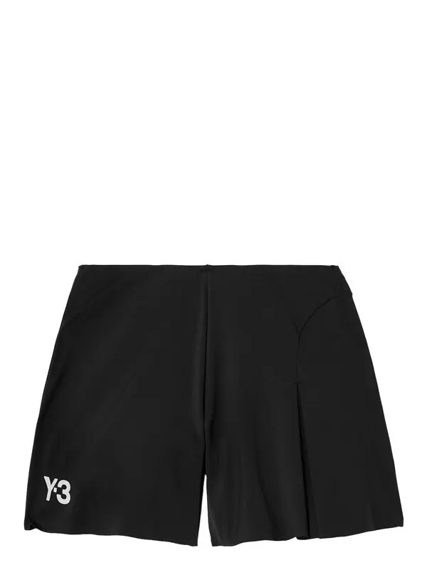 Adidas Originals By Alexander Wang Y-3 Appliquéd Stretch Recycled-jersey Shorts - Black