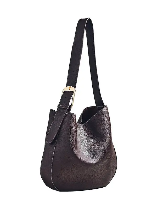 Anthropologie Slouchy Buckle Tote - Chocolate