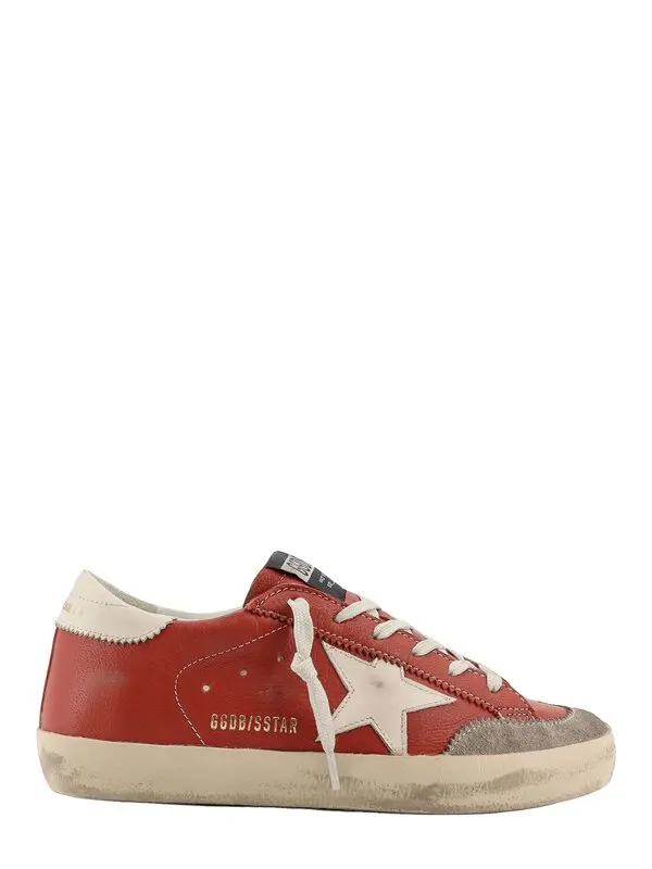 GOLDEN GOOSE Super-star Leather Sneakers - Red